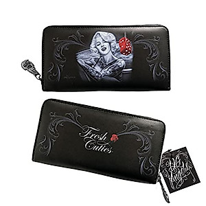 DGA Marilyn Monroe Day of the Dead Rockabilly Eye Candy Womens Clutch Zippered Wallet
