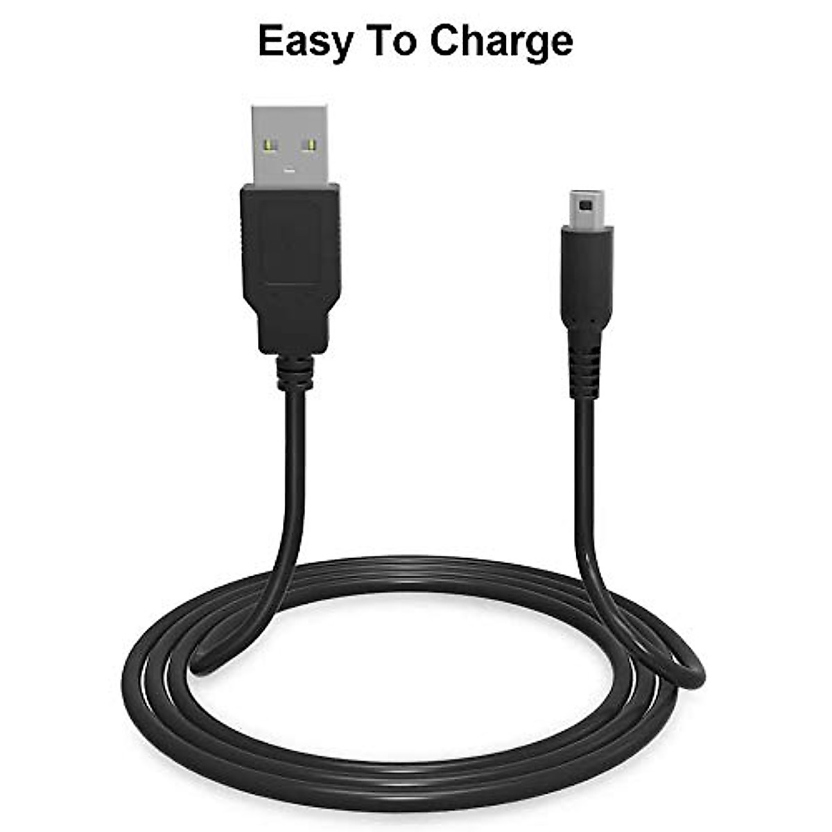 6amLifestyle [2 Pack 4FT 3DS 2DS DSi Charger Cable Power USB Charging Cord Compatible with Nintendo New 3DS XL/New 3DS/ 3DS XL/ 3DS/ New 2DS XL/New 2DS/ 2DS XL/ 2DS/ DSi/DSi XL, Black
