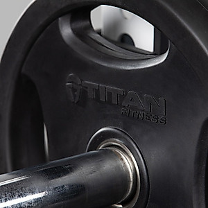 Titan Fitness 35 LB Single Black Grip Plate, Cast Iron and Rubber Coating, Sold as a Single Plate