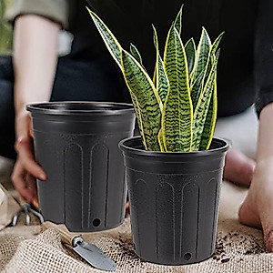 SEUNMUK 25 Packs Plastic Nursery Pots, 1 Gallon Trade Pots, Flower Plant Container for Seedling, Vegetable, Flowers, Succulents, Cuttings and Transplanting, 4 Quarts