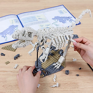 NEWABWN Dinosaur Luminous Building Toys for Kids 8-14,Triceratops Glow in The Dark, Use Sunlight/Lights to Store Energy,Shine at Nnight/Dark Places