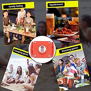 Can Opener Manual Hand Held Beer Safety Easy Camping Can Openers Smooth Edge Without Shards, Red