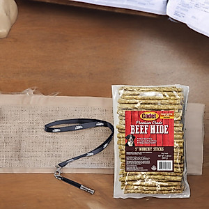 moofin Cadet Premium Grade Beef Hide 5" Munchy Sticks,1.98 Lb, Long-Lasting Dog Chews for Teeth Cleaning, 100-Count, Bundle with Pet Training Stainless Steel Clicker Whistle [Pack of 3]