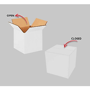 BannerBuzz Shipping Corrugated Box, 100% Recyclable, Made of Single Wall C Flute Corrugated Fiberboard in Semi-gloss White Kraft Paper with ECT 25# (12" x 10" x 8", Pack of 100)