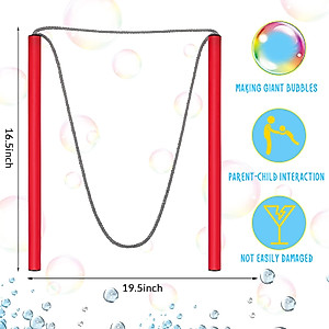 FairySandy 8 Pieces Giant Bubble Wands Big Bubble Wands for Kids Outdoors Bubble Toy for Birthday, Outdoor Activities, Party Favors, Giant Bubble Solution Not Included (Red)
