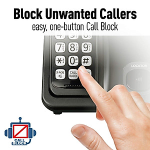 Panasonic KX-TGD513B Expandable Cordless Phone with Call Block - 3 Handsets (Renewed)