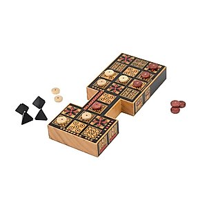 Masters Replica Royal Game of Ur Board Game with Pyramid Dice - Features Authentic Design with Solid Wood Board and Wooden Pieces