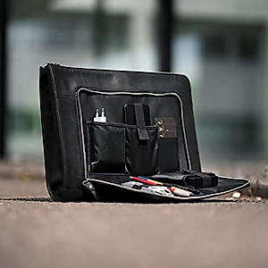 DONBOLSO Laptop Sleeve London I 13.3 Inch Genuine Leather Notebook Briefcase for Men & Women I Up to 14 Inch Protective Case I Vintage Black