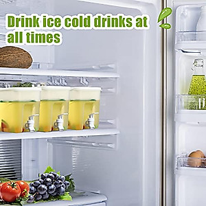 Mimorou Drink Fridge Dispenser with Spigot, Plastic Beverage Dispensers for Parties Stand and Daily Use, Ice Juice Milk Tea Clear Container with Lid