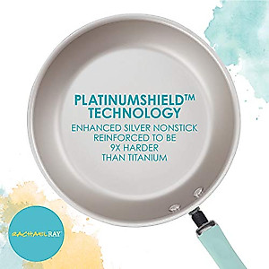 Rachael Ray Create Delicious Nonstick Cookware Pots and Pans Set, 13 Piece, Light Blue Shimmer