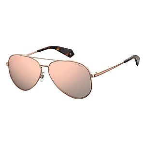 Polaroid Sunglasses Women's PLD 6069/S/X Pilot Sunglasses, Copper/Polarized Gray Rose Gold, 61mm, 12mm