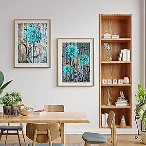 Rustic Flower Painting Kits Farmhouse 5D Diamond Art Kits for Beginner, DIY Full Drill Diamond Dots Paintings with Diamonds Gem Art and Crafts for Adults Home Wall Decor