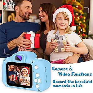 Kids Digital Camera, Toddler Camera, Kid Camera with 2 Inch Screen and 32Gb SD Card, Camera for Kids, Toys for 5 Year Old Girls, Birthday Gifts Christmas Toy for 3 4 5 6 7 8 Childs Boys(Blue)