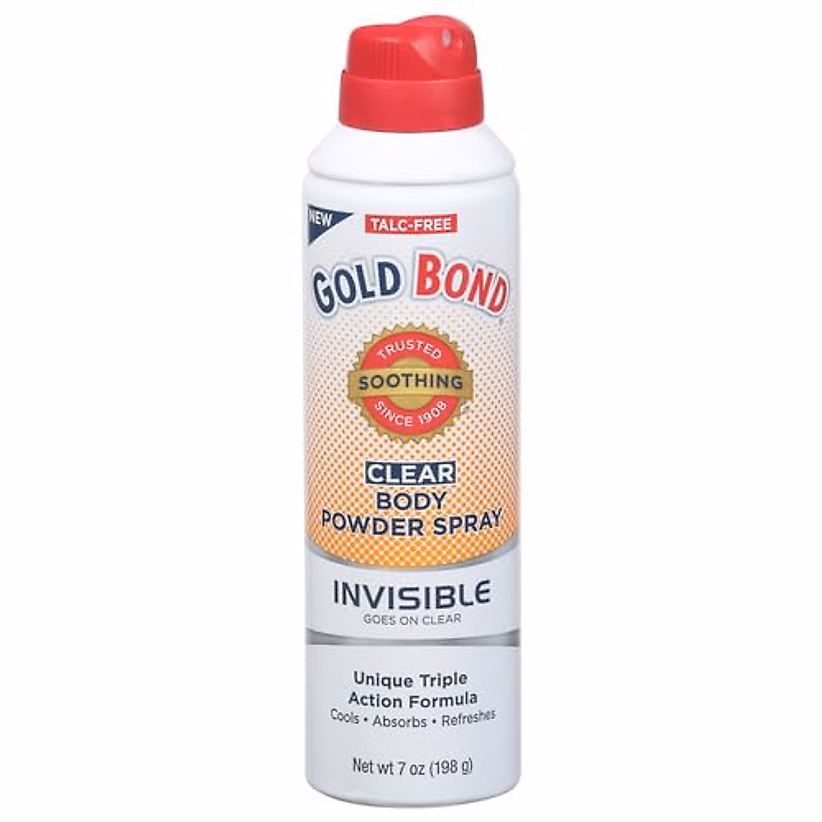 Gold Bond No Mess Clear Invisible Body Powder Spray, 7 oz., Absorbs Odor-Causing Sweat
