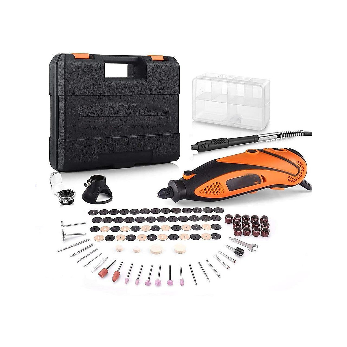 Rotary Tool Kit with Upgraded MultiPro Keyless Chuck, Versatile Accessories