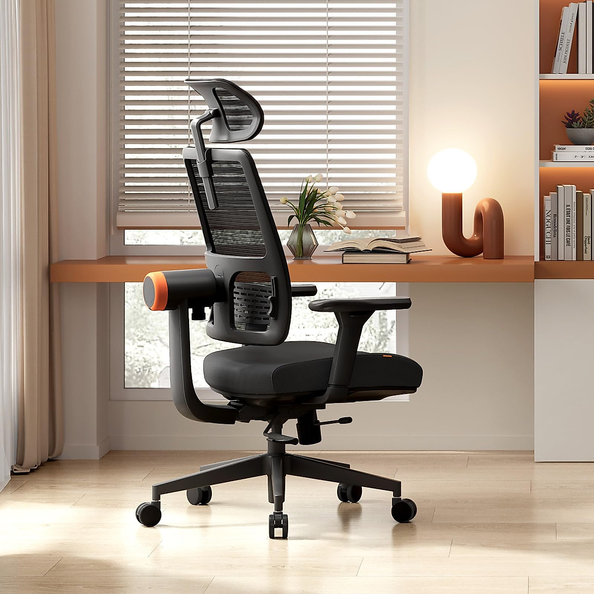 Newtral Ergonomic Office Chair, Home Office Desk Chair with Adaptive Lumbar Support, 4D Armrest, Adjustable Headrest, Mesh Back, Tilt Lock