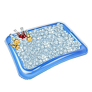 4-Pack Inflatable Ice Serving Bar Coolers for Parties, Salad BBQ Picnic Ice Food Drinks Buffet Server Tray for Indoor Outdoor Party