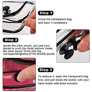 SAVITA 2pcs Clear Bags for Bogg Bag, Hole Insert Bags Clear Zipper Pouch for Bogg Bag for Travel Makeup Cleansing Brush Organizer Cosmetic (Black)