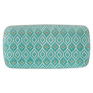 Pfaltzgraff Antigua Rectangular Platter, 15-1/2-Inch by 8-Inch, blue, green