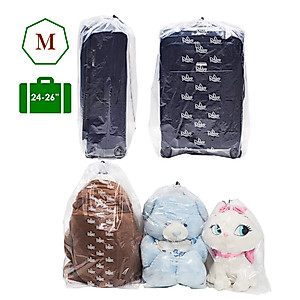 4 pieces of Dust Cover Big Plastic Drawstring Bags Multi-Purpose for Storage and Keeping Luggage, Big Dolls, Blankets, Pillows, Suitcase Good for Household Organizing Reusable (M (79x98 cm))