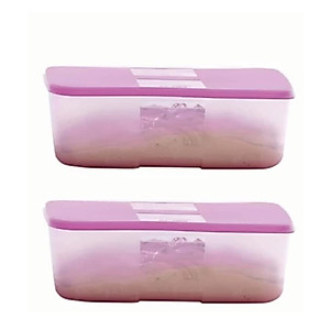 Tupperware Freezer Mate 2-Pack Rectangular Lidded Box, 1L, Clear, BPA Free, Freezer Safe, Leak Proof, Minimalist Style