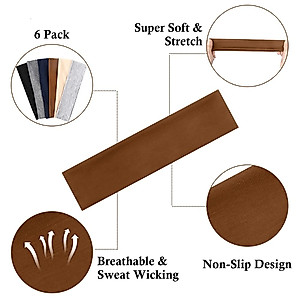 TERSE Headbands for Women Short Hair Non Slip Elastic Sweat Hairbands Soft Fabric Hair Bands Workout Yoga Running Sport Thin Hair Wrap for Girls