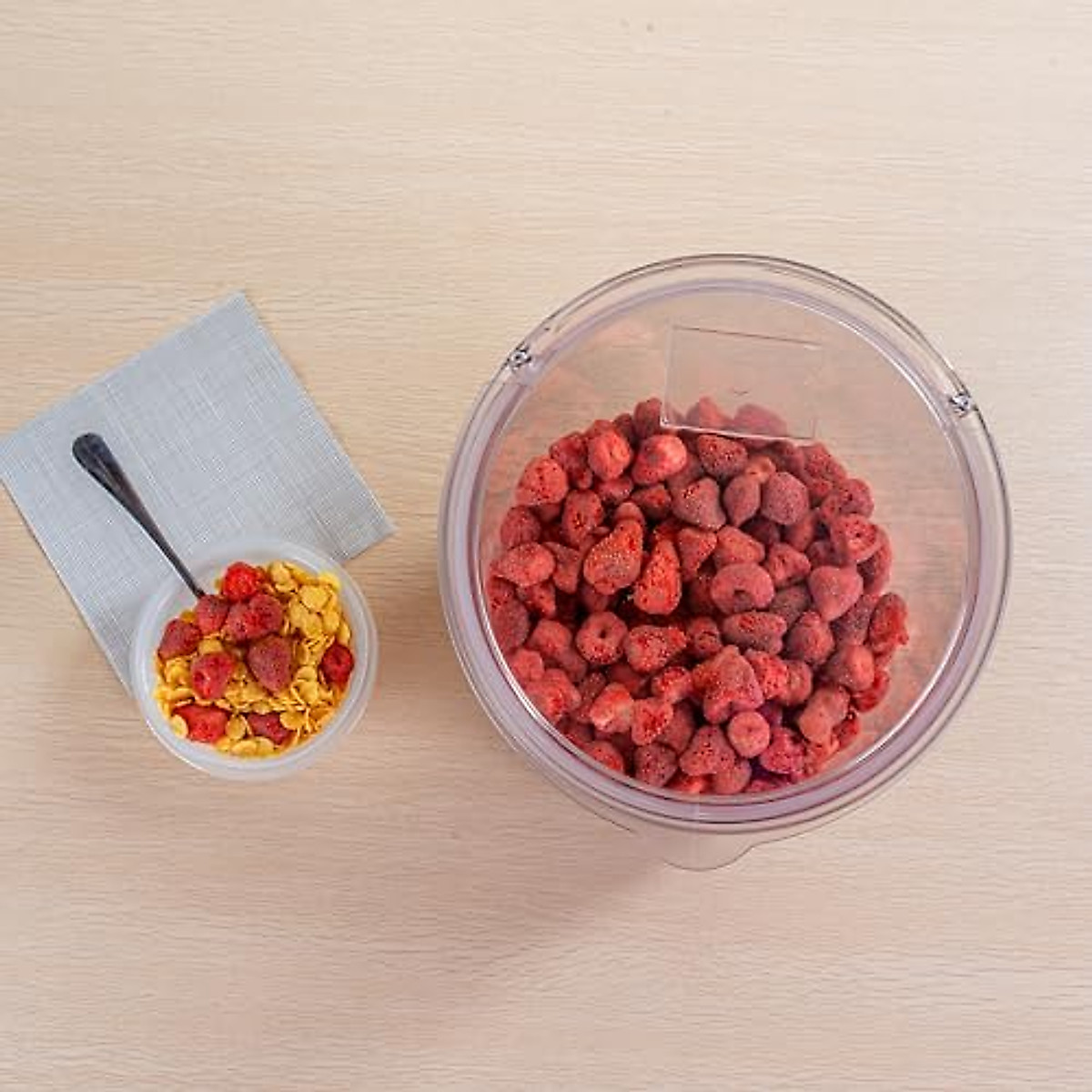 Restaurantware Met Lux 4 Gallon Food Storage Container, 1 Airtight Treat Box - With Scoop, Shatterproof, Clear Plastic Cereal Container With Hinged Lid, For Kitchen Or Pantry Organization