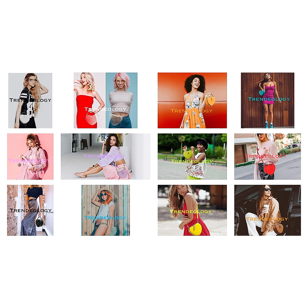 Trendeology Cute Heart Shape Girls Womens Vegan Leather Small Handle Satchel Crossbody Purse (Neon-Pink)