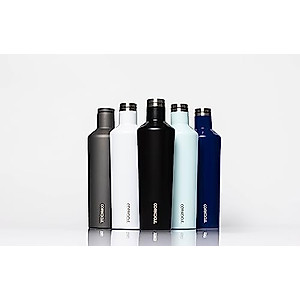 Corkcicle Canteen - Water Bottle and Thermos - Keeps Beverages Cold for Over 25, Hot for Over 12 Hours - Triple Insulated with Shatterproof Stainless Steel Construction - Matte Black - 25 oz.