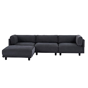 Eafurn 102.4" Convertible Sectional Sofa with Reversible Chaise and Detachable Cushion Back, L Shaped Corner Couch,Comfy Polyester Blend Upholstered Sofa&Couches for Living Room Furniture Sets