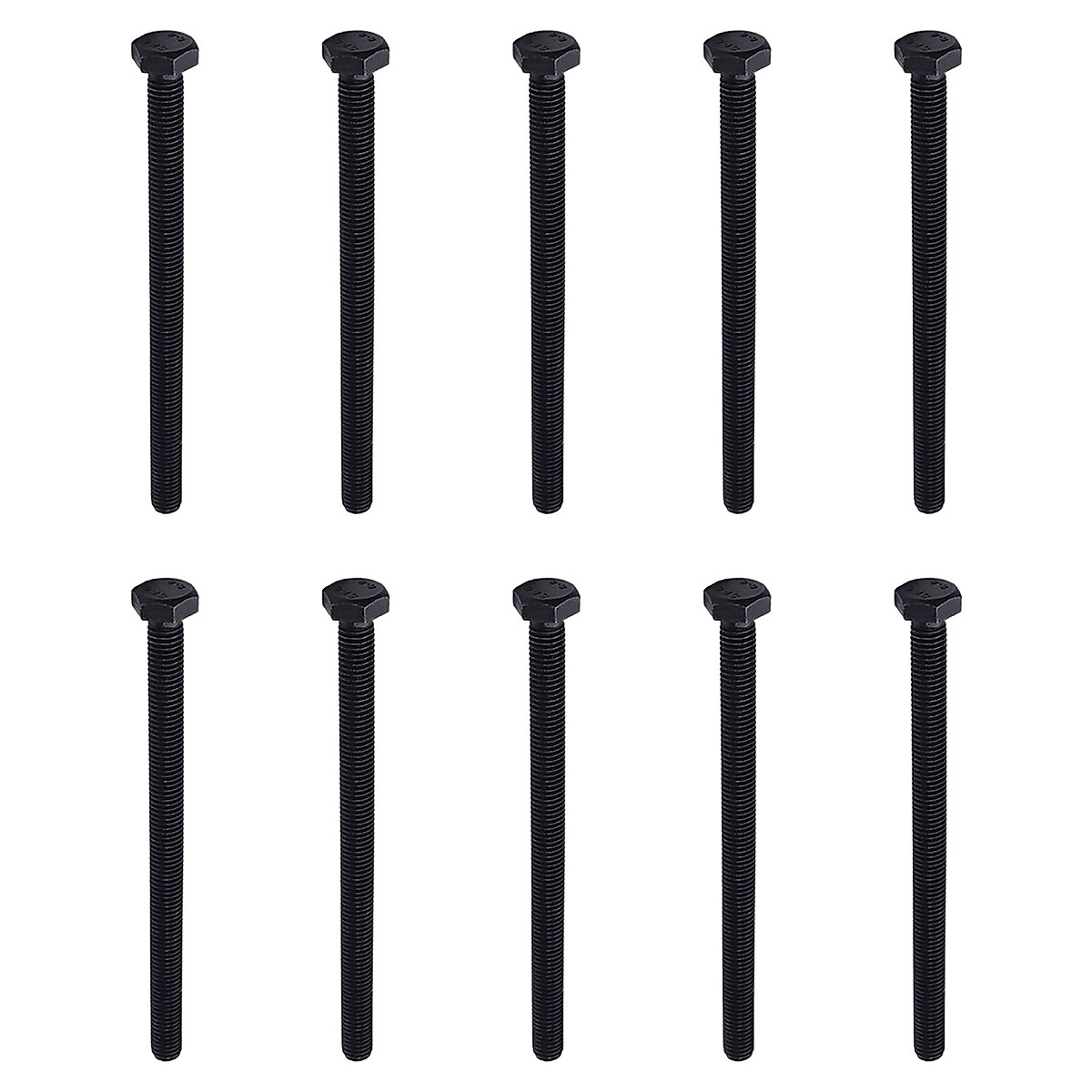 Aicosineg M8 x 120mm Carbon Steel Grade 8.8 External Hex Head Screw Bolts Metric Thread Hexagon Bolts Fastener for Hardware Furniture Machinery Black 10pcs
