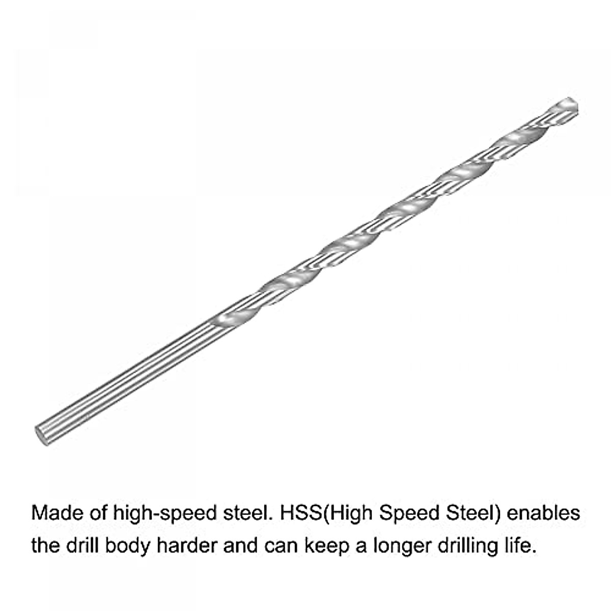 uxcell HSS(High Speed Steel) Extra Long Twist Drill Bits, 9mm Drill Diameter 250mm Length for Hardened Metal Woodwork Plastic Aluminum Alloy 2 Pcs