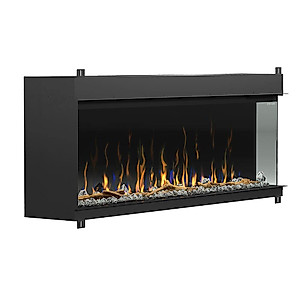 Dimplex IgniteXL Bold 60-in Built-in Linear Modern Electric Fireplace with Multiple Display Options, Multi-Colored Flames | with Crystals and Driftwood Logset, Model: XLF6017-XD