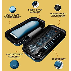 Meridian Hard Case Groin Trimmer Case for Men and Women Ocean Blue Hard Travel Storage Case Trimmers and Accessories - Case Only