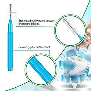 Nuogo 500 Pieces Braces Brush Interdental Cleaner Floss Heads Dental Teeth Cleaning Tools with Soft Bristles Oral Hygiene Flosser Toothpick Cleaners Kit, 4 Colors