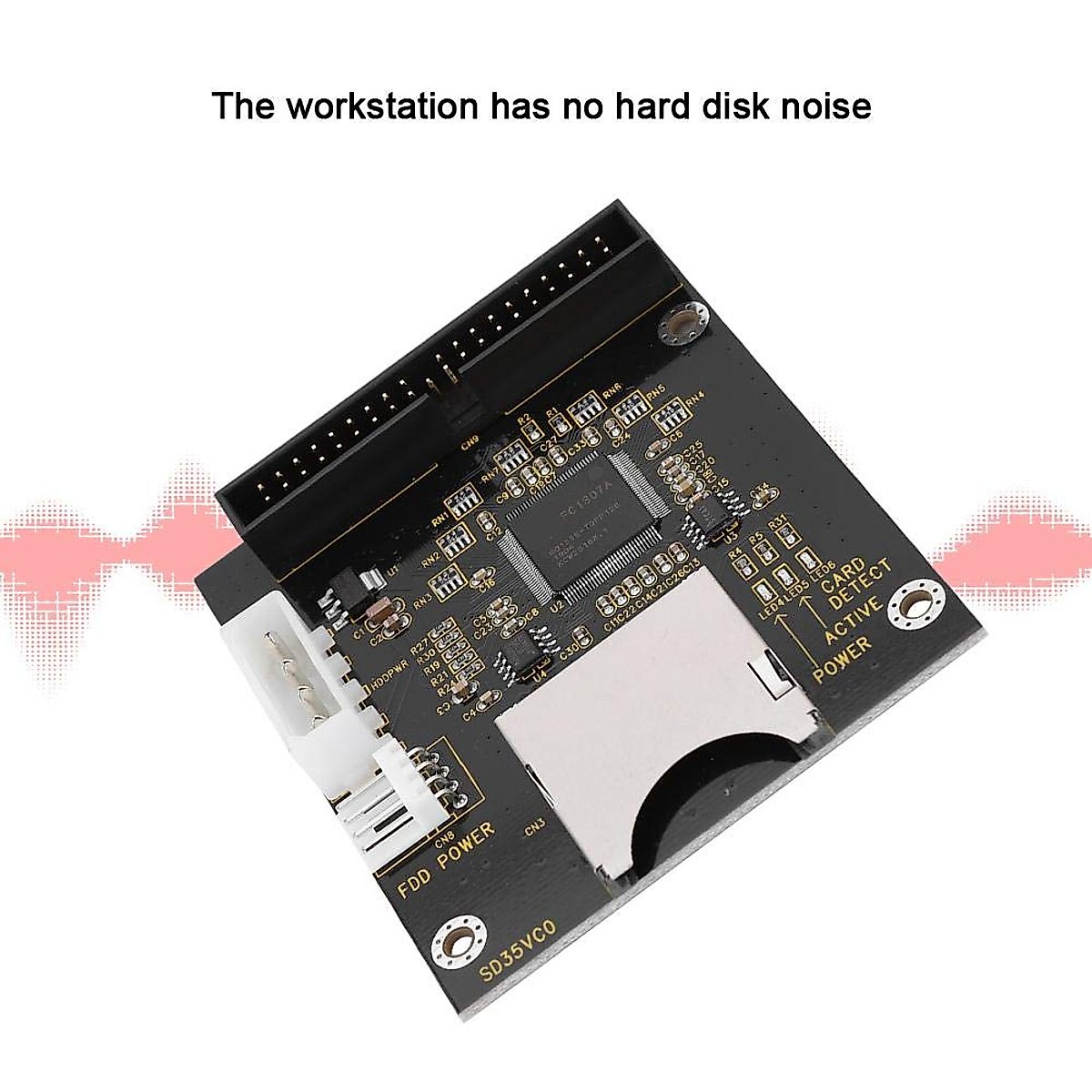 Zopsc Computer Connectors, SD Memory Card to 3.5inch 40Pin Male, IDE Hard Disk Drive Adapter Secure Digital Converter, IDE Hard Disk Drive Adapter, Compatible with DOS/Linux/Windows 98SE/Me/XP
