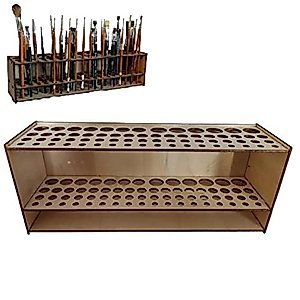 RIPTEADRY 67 Holes Paint Brush Holder, Makeup Brushes Holder, Paint Brush Pen Holder Stand, Multifunctional Desk Organizer Holder for Makeup Brushes, Colored Pencils