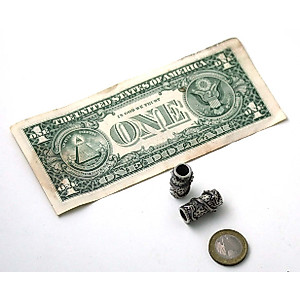 LynnAround Pewter Norse Nordic Viking Dragon Beard Beads Rings, Dwarven Dreadlock Pirate Medieval Hair Beads, Pagan Jewelry