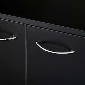 NOSGA Kitchen Pantry Storage Cabinet, 71" Kitchen Buffet Cabinet with Buffet Cupboard 6 Doors & 3 Shelves, Storage Cabinet Microwave Stand with Drawer for Home Kitchen(Black)