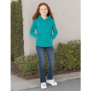 Amazon Essentials Girls' Pullover Hoodie Sweatshirt, Bright Pink, Large