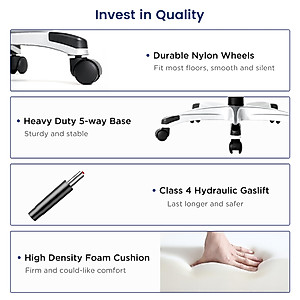 Nouhaus Ergonomic Office Chair Premium Microfiber Leather Adjustable Lumbar Support & Armrests, High Back Comfy Desk Gaming Chairs Executive Computer Swivel Chair Tilt Function(Posture,Black)