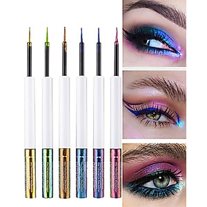Chameleon Glitter Eyeliner Liquid - 1Pcs Gold Metallic High-Pigmented Colored Makeup Glitter Pen for Eye Liner Eyeshadow, Smudge-proof, Ultra-Fine Tip Multichrome Eyeliner, Gift for Women Girl- 01