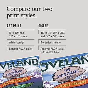 Lantern Press Loveland, Colorado, Destination Signpost (12x18 Art Print, Travel Poster Wall Decor)