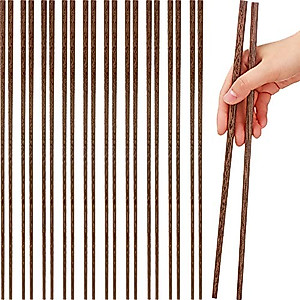 10 Pairs Long Wooden Chopstick Cooking Chopsticks Extra Long Chopsticks Noodle Chopsticks Hot Pot Chopstick Chinese Style Chopsticks Natural Wooden Frying Chopstick for Cooking, 12 Inch