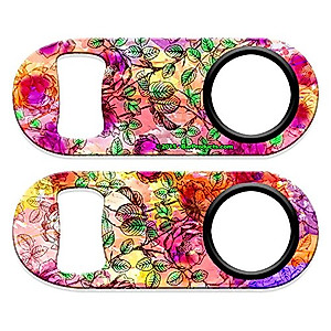 BarConic Mini Opener with Retractable Reel - Painted Leaves