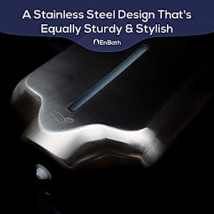 Automatic Commercial Soap Dispenser Wall Mount – Large 40oz (1200ml) Touchless Wall Mounted Dispensers for Business & Home Bathroom, Stainless Steel Design for Liquid Soap & Hand Sanitizer by EnBath