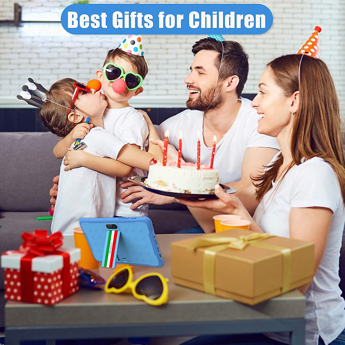 YINOCHE Kids Tablet 8 inch Tablet for Kids 64G Toddler Tablet for Toddlers with Parental Control Children's Tablet with case Included Dual Camera Support YouTube Netflix for Boys (Blue)