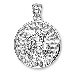 925 Sterling Silver Saint George Pendant