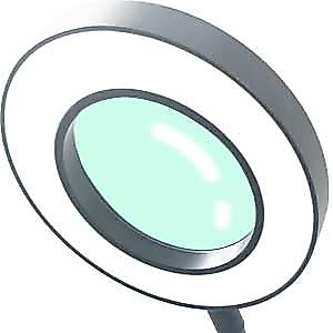 Clip on Magnifying Glass with Light for Crafts Hand Free 5X, 3 Color 48 LED Magnifying Lamp with Light, Desk Lamp with Magnifying Glass and Light, Desk Light with Magnifying Glass Lamp, Magnifier lamp