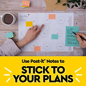 Post-it Notes, 4x6 in, 5 Pads, America's 1 Favorite Sticky Notes, Beachside Cafe Collection, Pastel Colors, Recyclable (660-5PK-AST)